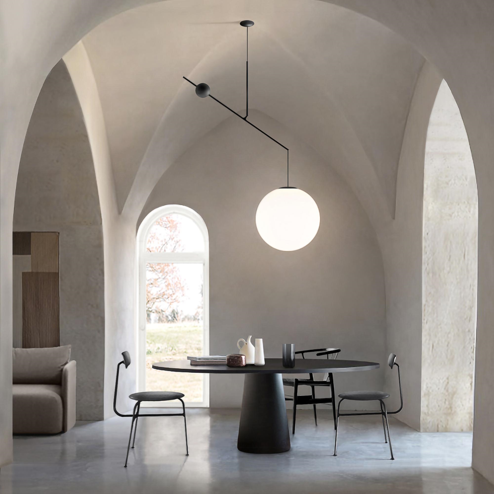 Luceplan Malamata Lampadario Ø48 Nero Opaco